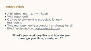 Time Management for Engineering Managers Presentation | PDF