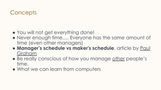 Time Management for Engineering Managers Presentation | PDF