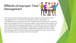 Time management presentation | PPT