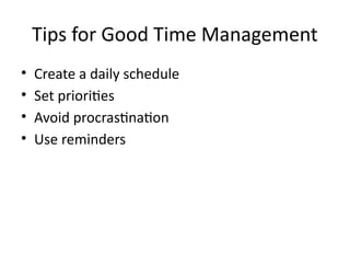 Effective Time Management Skills for Students and Academic Success | PPTX