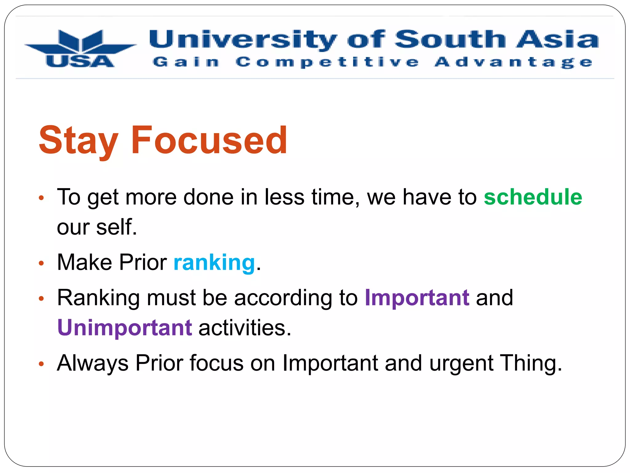 Time management session | PPT