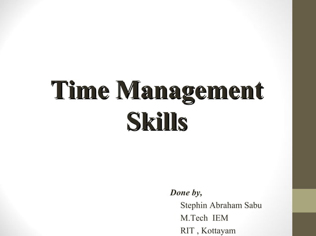 Time management skills | PPT