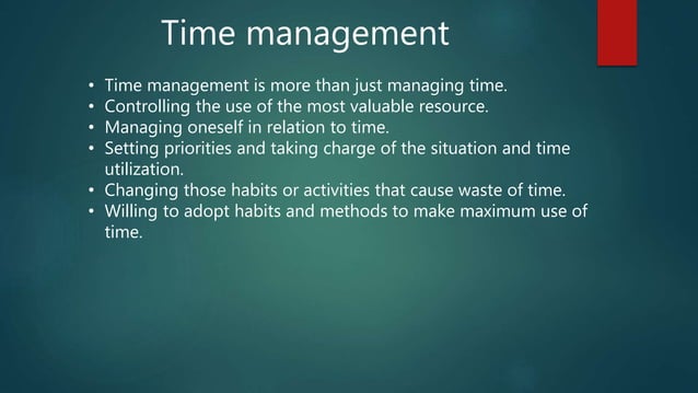 Time management skills | PPTX | Career Advice | Careers