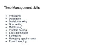 Time management skills( Management of Time) | PPT