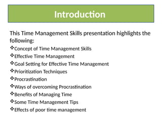Mastering Time Management Skills for Employees | PPT