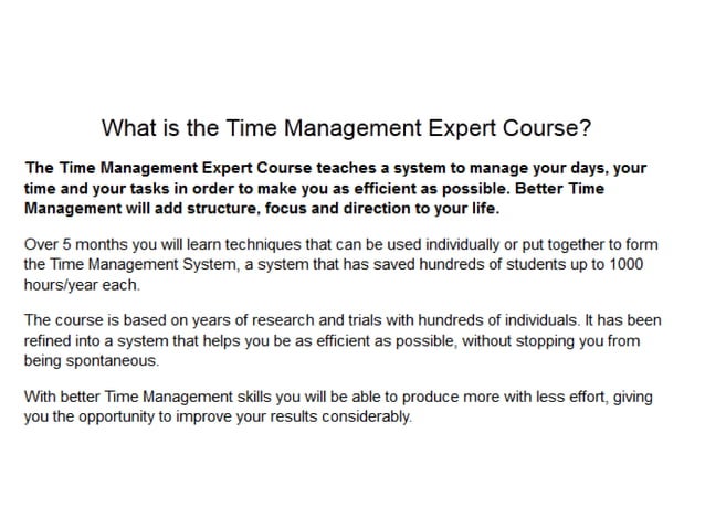 Time management skills examples | PPTX