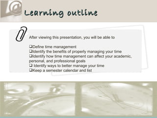 Time Management for Students | PPT