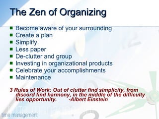 Getting Organized & Time management (esp for women) | PPT
