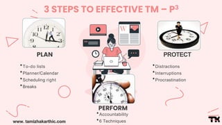 Time management - 3P's of TM. 10 Tips to Effectively use the time | PPT