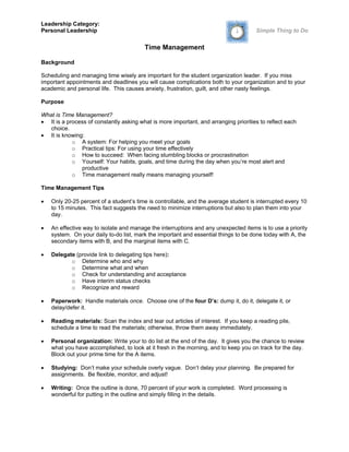 Time management tips | PDF
