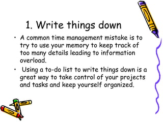 TIME MANAGEMENT TIPS | PPT