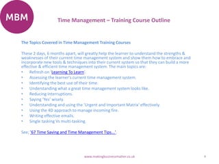 Time Management Training - Course Outline | PPT