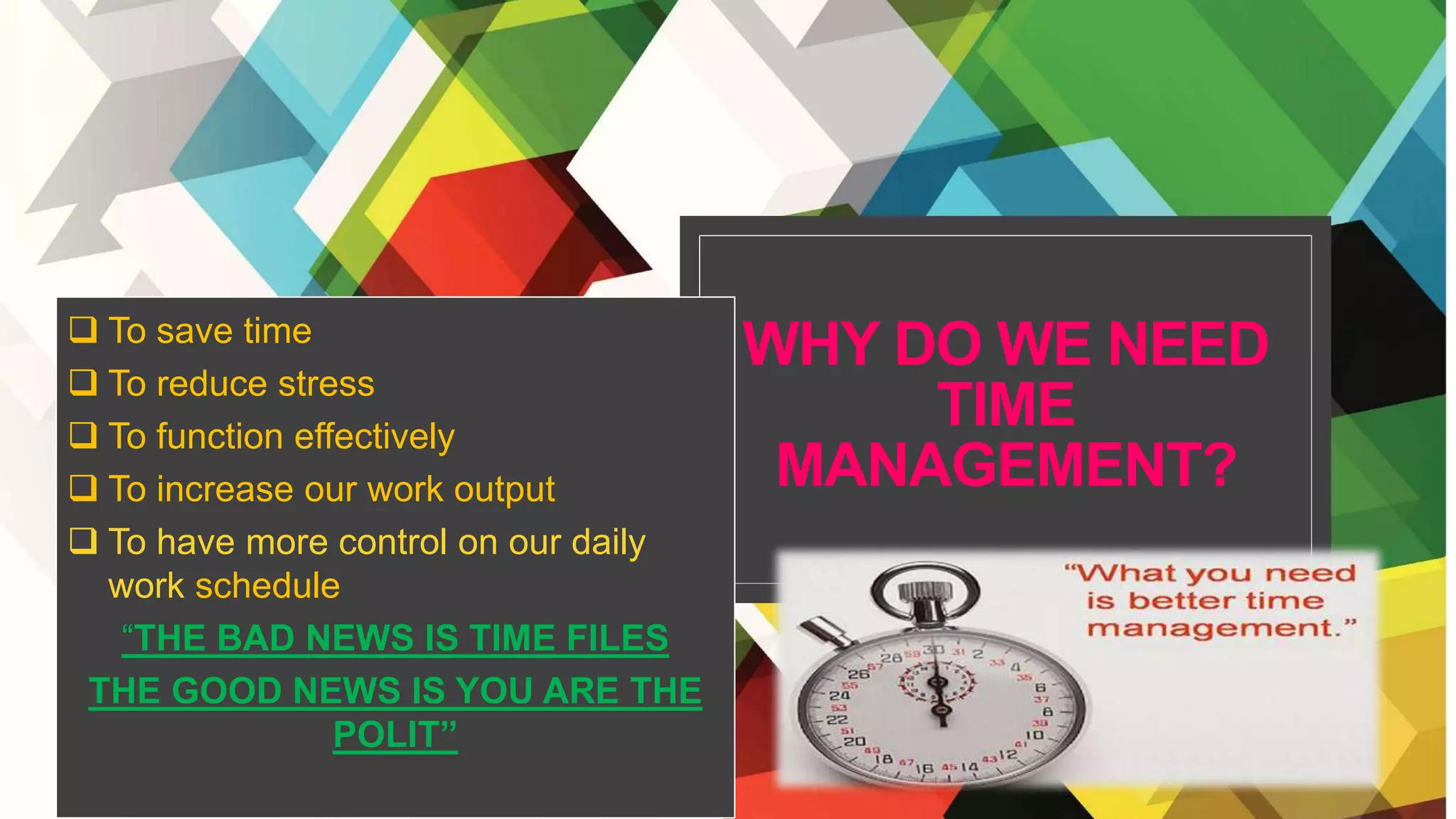 Time management and smart working in short time | PPTX