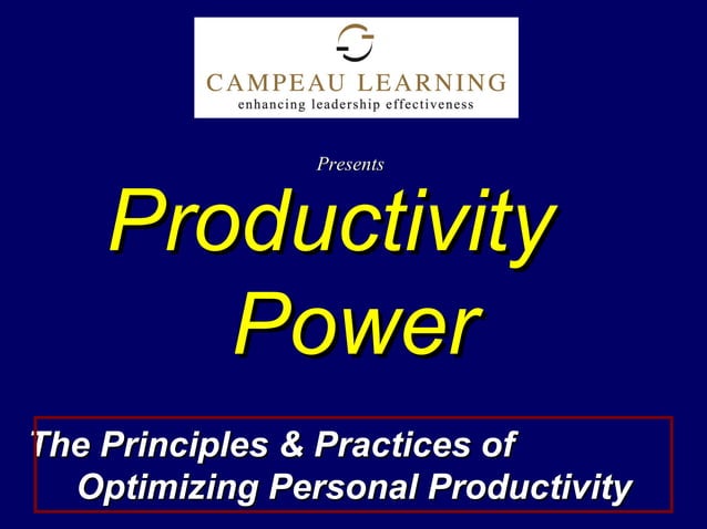 Time Management - Basic Course | PPT