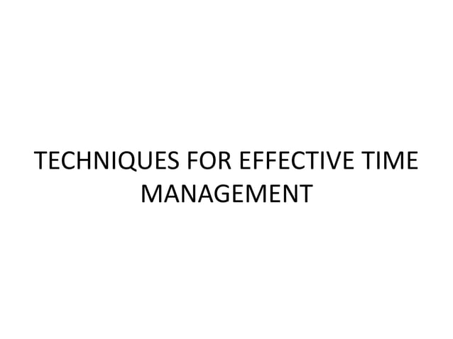 Time mgt ppt | PPTX