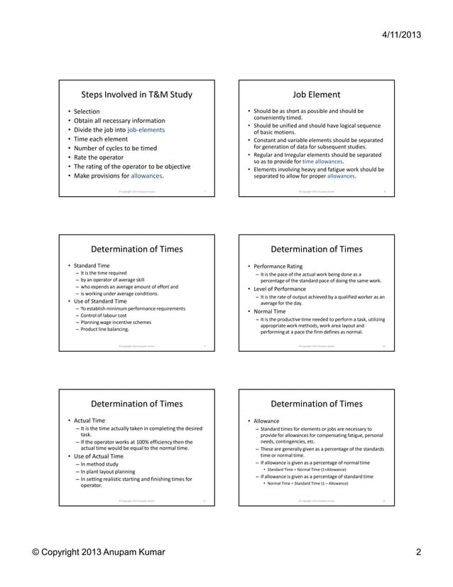 Time & motion study | PDF