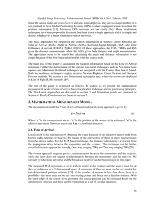 Time of arrival based localization in wireless sensor networks a non linear approach | PDF