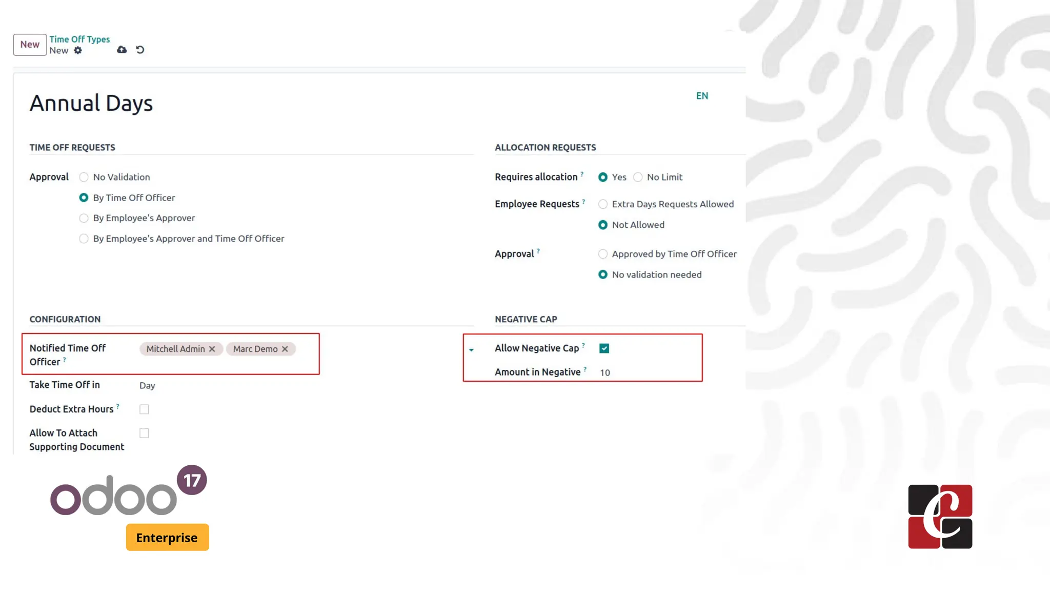 New Feature Odoo 17 - Time Off - Odoo 17 Slides | PPTX