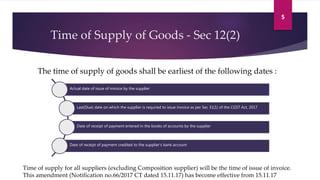 Time of Supply for Goods and Services | PPTX