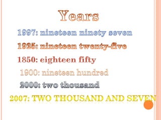 Time prepositions, years and ordinal numbers | PPT