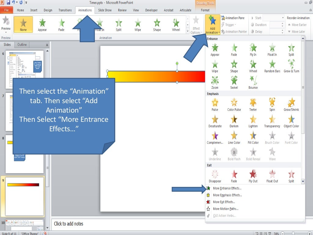 Creating a Timer Bar on PowerPoint to Count Down Time