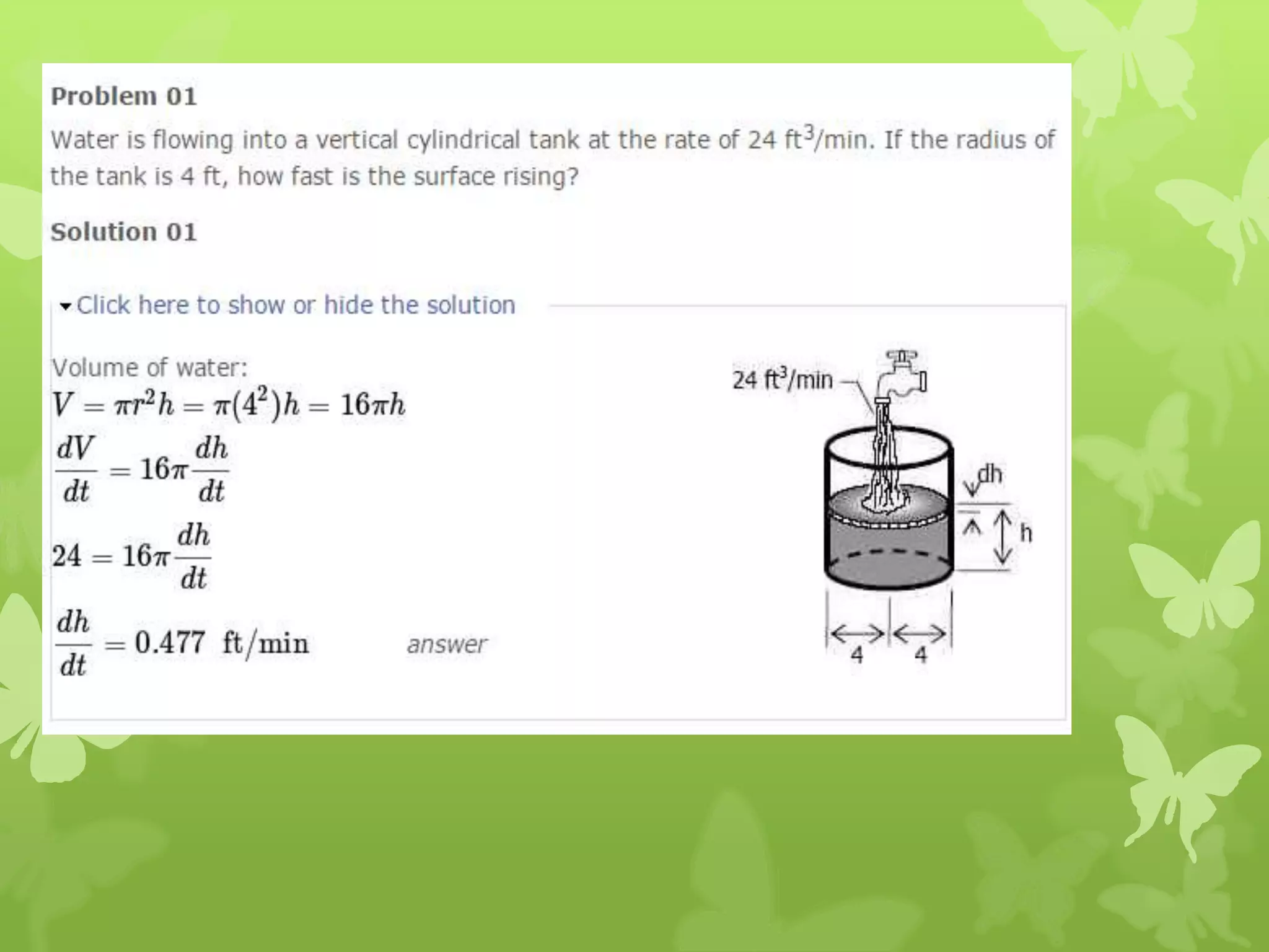 Time rate problems (Calculus) | PPTX
