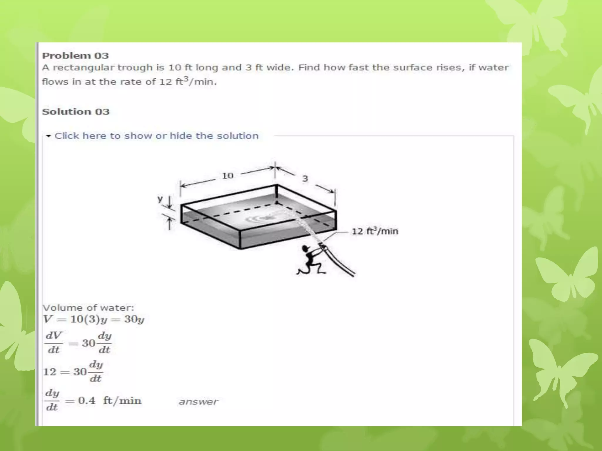 Time rate problems (Calculus) | PPTX