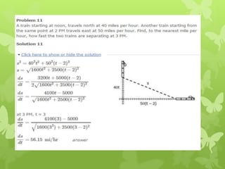 Time rate problems (Calculus) | PPTX
