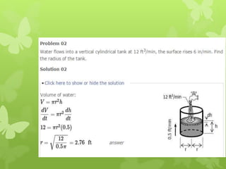 Time rate problems (Calculus) | PPT