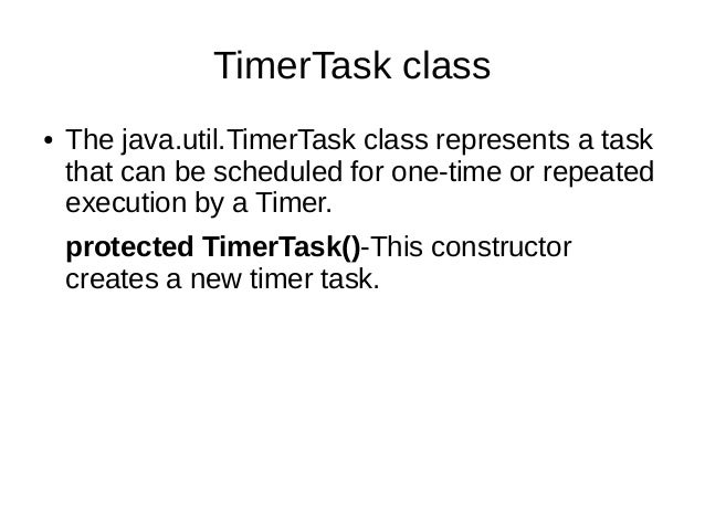 Timer Class In Java
