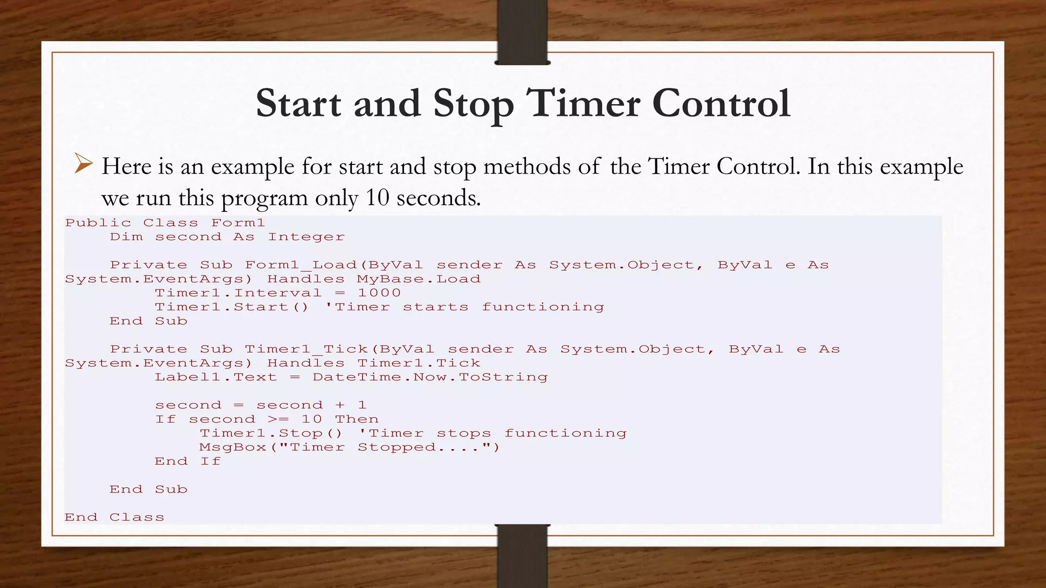 Timer control | PPTX