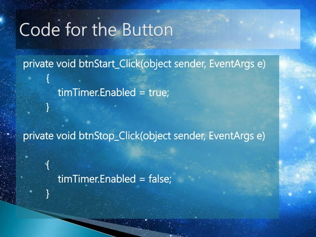Timer control and Tool Strip C# | PPTX | Computing | Technology & Computing