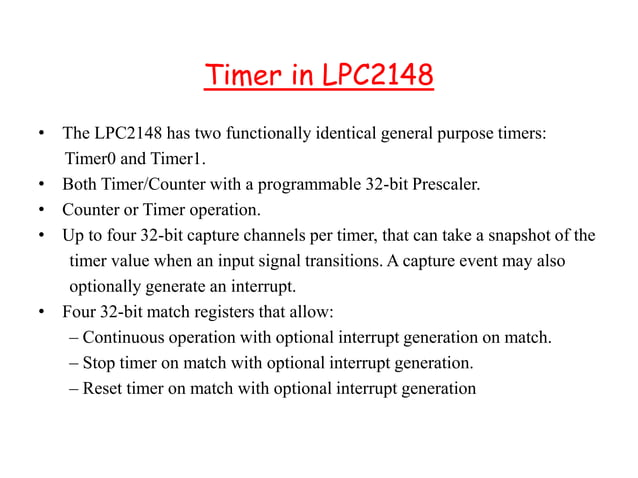 Timer counter in arm7(lpc2148) | PPTX