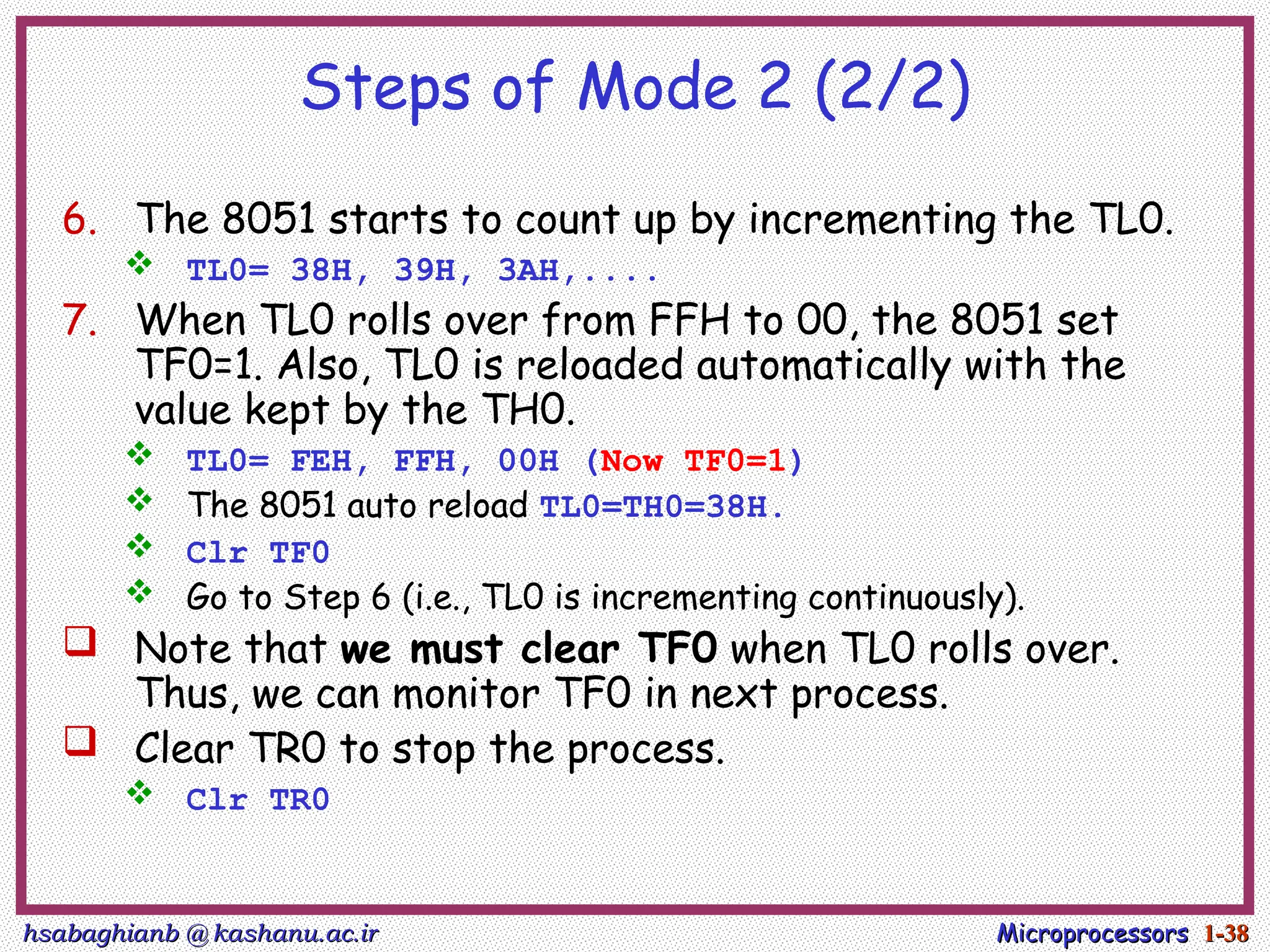 Microcontroller 8051 Timer Counter Interrrupt | PPT