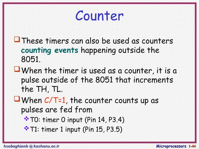 Microcontroller 8051 Timer Counter Interrrupt | PPT