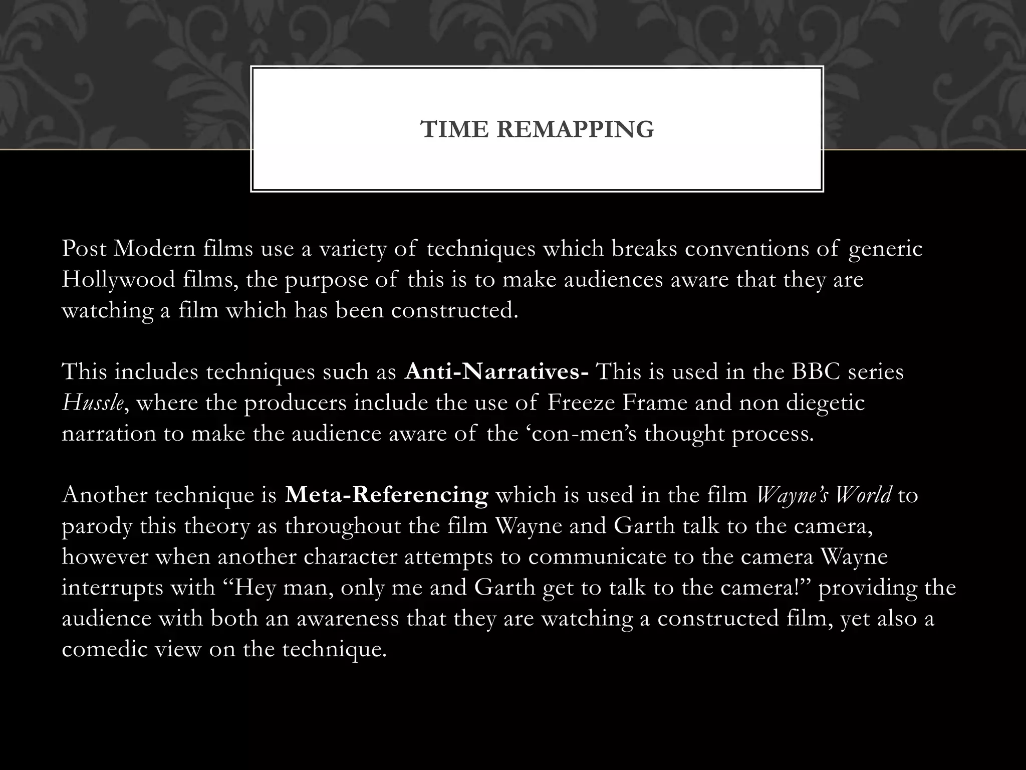 Time Remapping; Film & Editing Task. | PPT