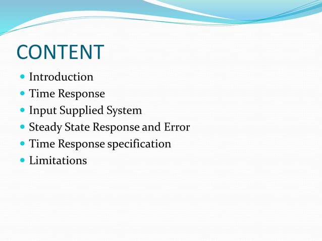 Time Response Analysis | PPTX | Technology & Computing