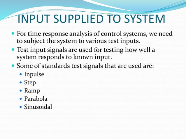 Time Response Analysis | PPTX | Technology & Computing