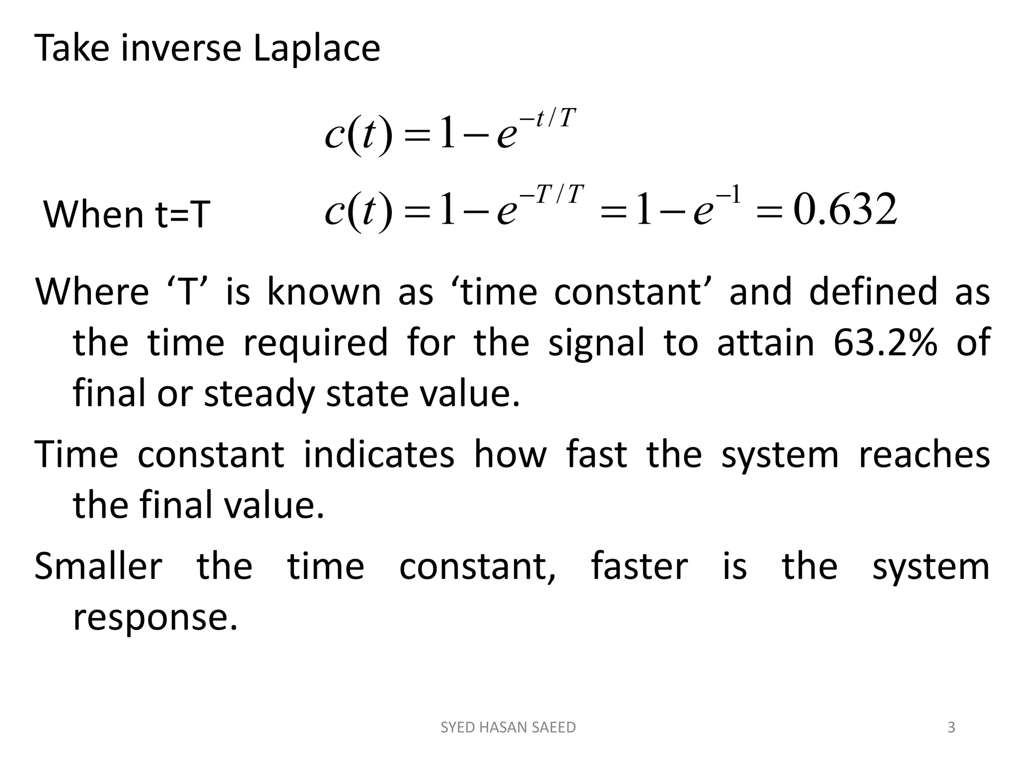 Time response first order | PDF