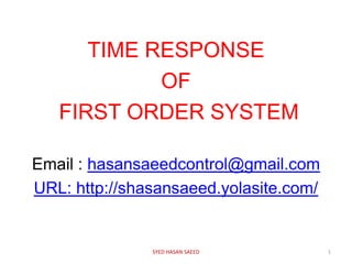 Time response first order | PDF