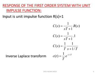Time response first order | PDF