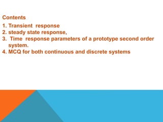 Time response of discrete systems 4th lecture | PPTX
