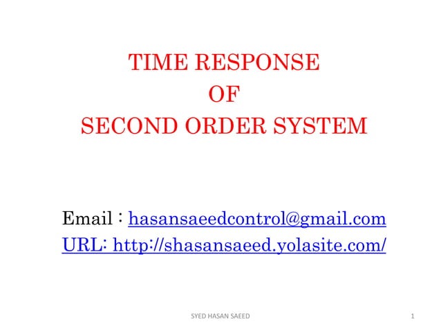Time response second order | PDF