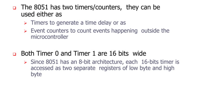 Timer programming for 8051 using embedded c | PPTX | Computing | Technology & Computing