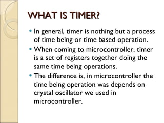 Timers | PPT