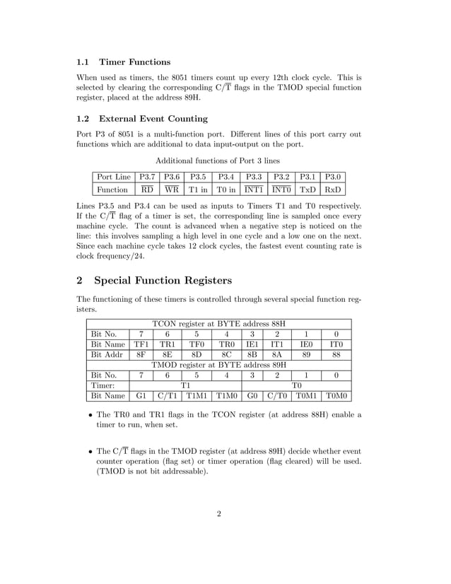 8051 Timers | PDF