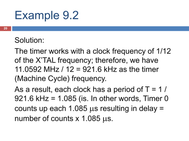 Microprocessor Week 9: Timer and Counter | PPTX