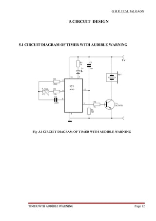 Timer with audible warning with circuit Diagram | DOC