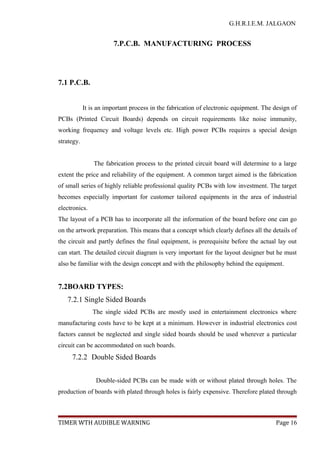 Timer with audible warning with circuit Diagram | DOC
