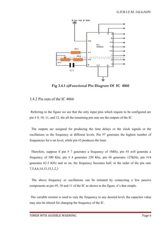 Timer with audible warning with circuit Diagram | DOC
